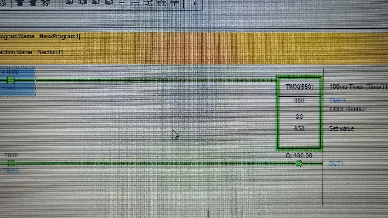 Penggunaan Instruksi Timer PLC Omron CP1E - YouTube