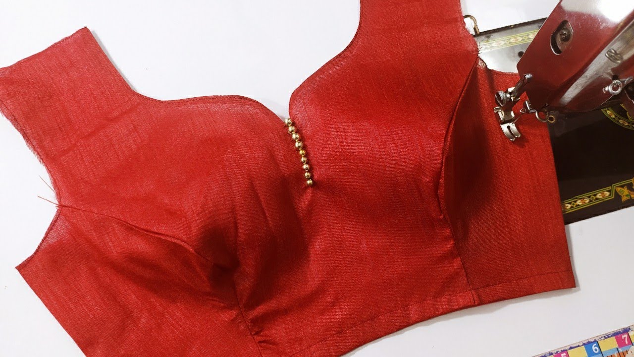 38" Simple and Designer Front Neck Princess Cut Blouse Cutting and ...