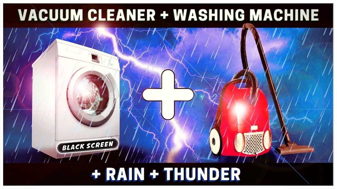 10 hours Vacuum cleaner sound + Washing machine + Rain + Distant ...