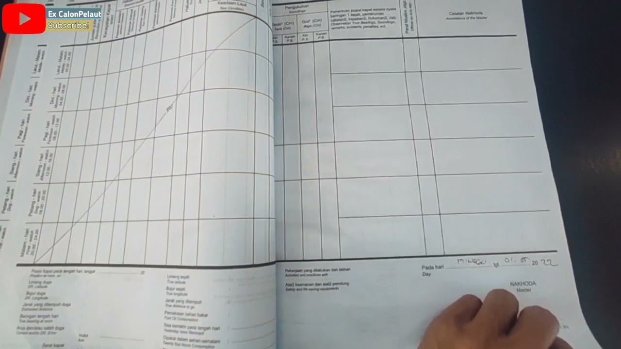 Cara saya mengisi buku harian kapal/logbook deck pada saat kapal ...