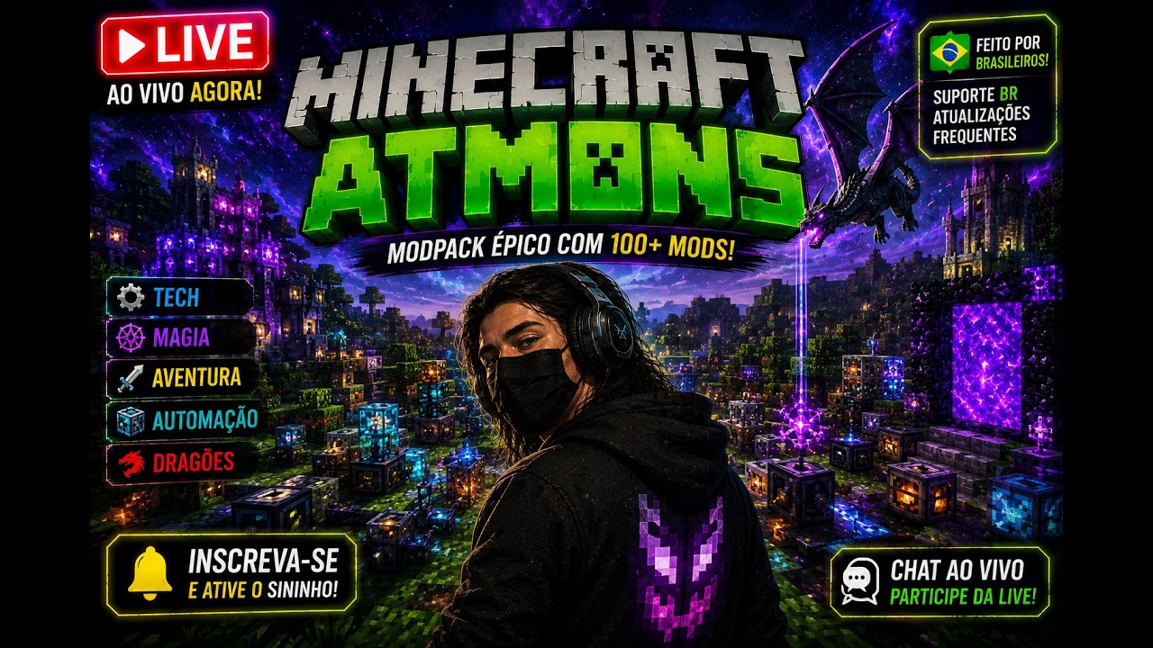 🧙 MAGIA + TECH + DRAGÕES 😱 | Minecraft ATMONS - YouTube