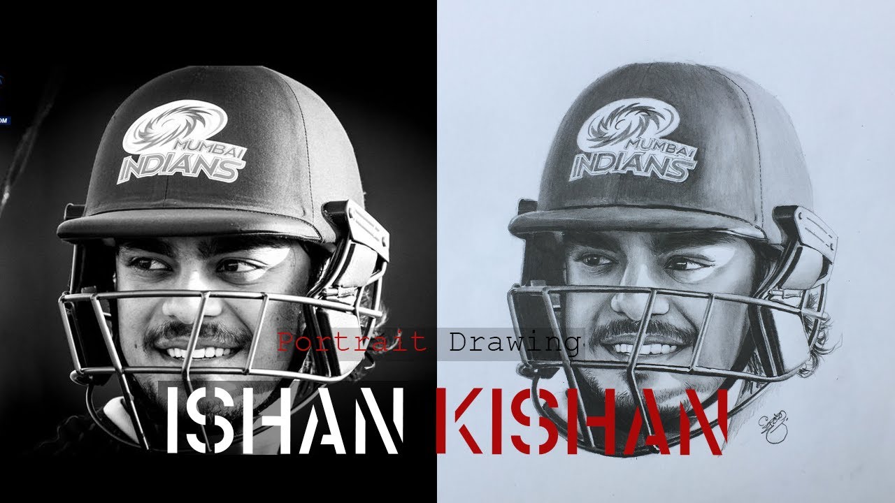 Ishan Kishan | Portrait Drawing Time lapse - YouTube