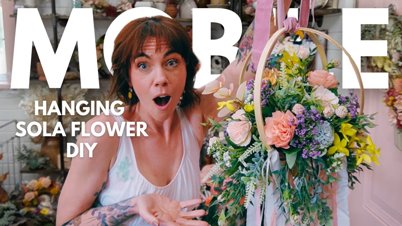 Making a flower mobile using wood flowers - YouTube