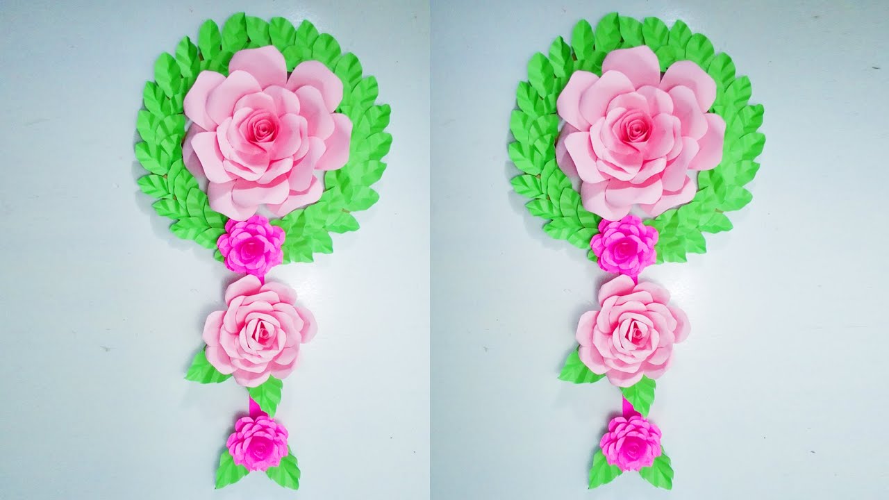 Hiasan Dinding Dari Kertas Mudah | Cara Buat Bunga Kertas Mudah | Cara ...
