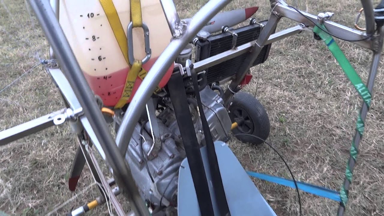Quad paramotor engine Honda Silver wing aircraft conversion - YouTube