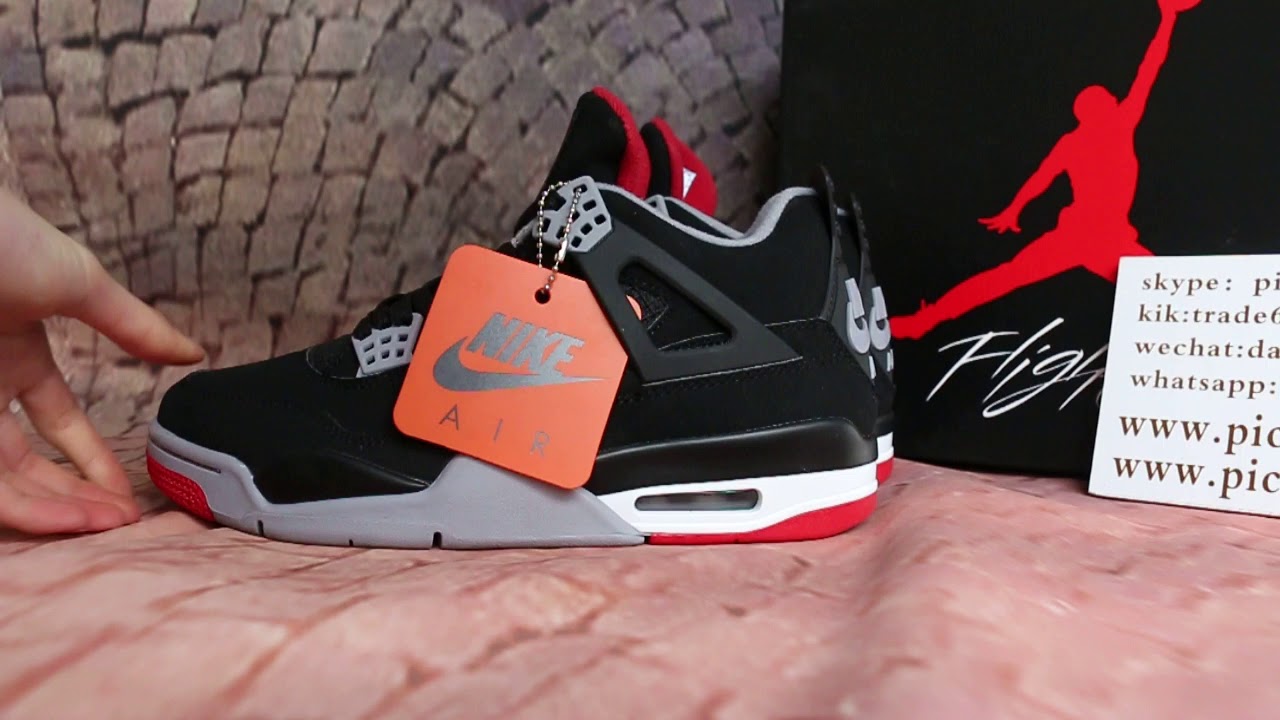 Authentic Air Jordan 4 "Bred" 2019 - YouTube