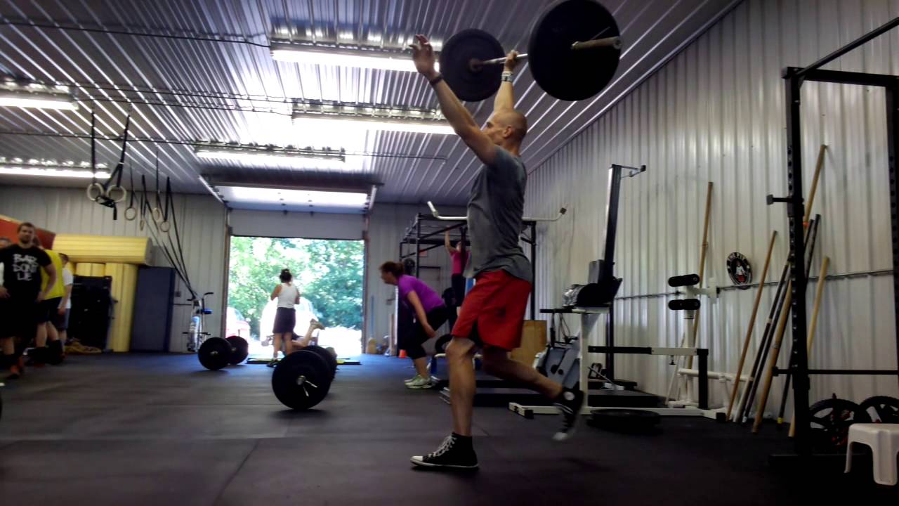 Clean and no-arm one-hand jerk catch @95# - YouTube