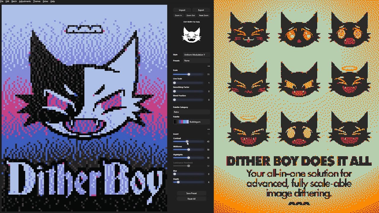 Introducing Dither Boy 4.0! INSANE Retro Color Dithering Effects - YouTube