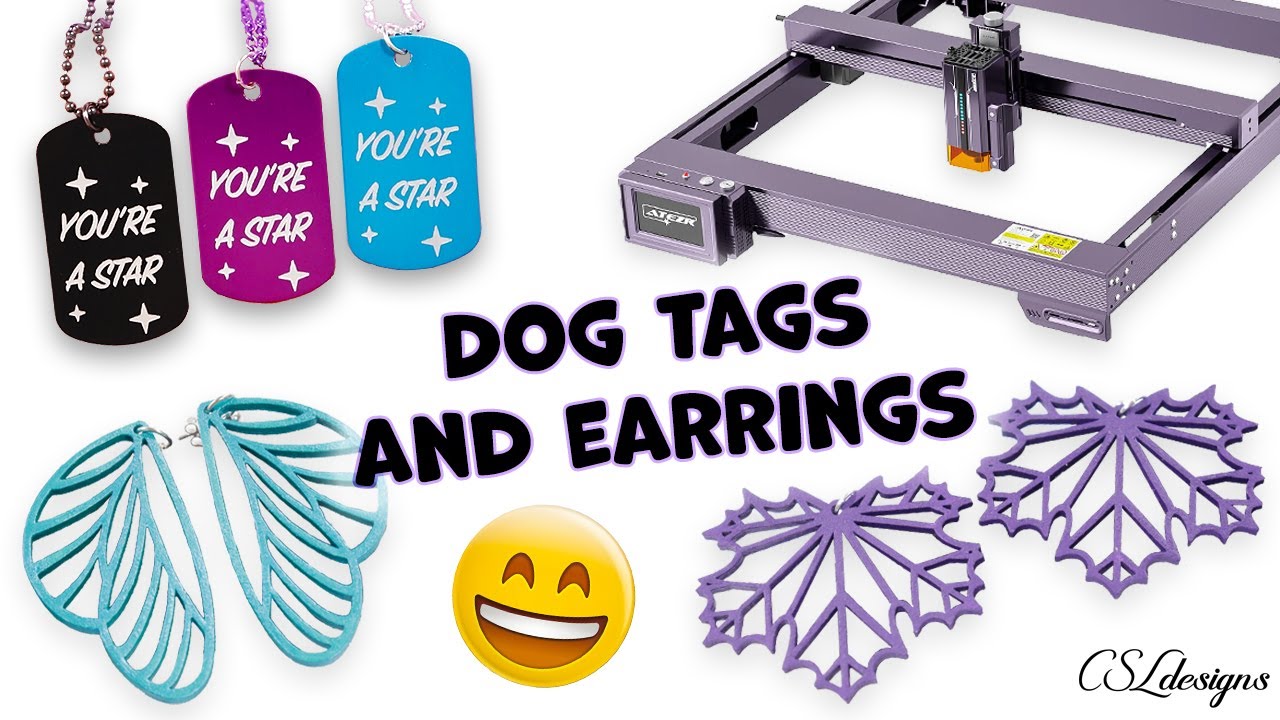 Engraving motivational dog tags and cutting fancy earrings with the ...