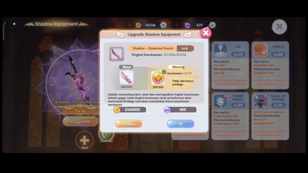 ROX - Shadow Equipment RK 2H Sword Success or Fail? - YouTube
