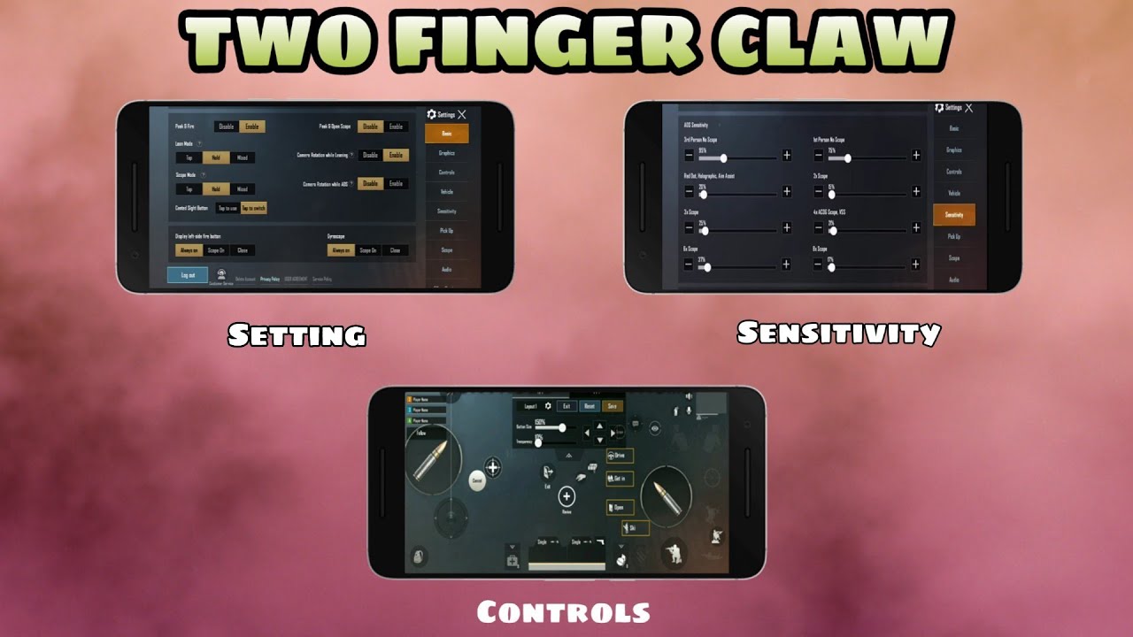 PUBG PERFECT TWO FINGER CLAW WITH ALL SETTING - YouTube