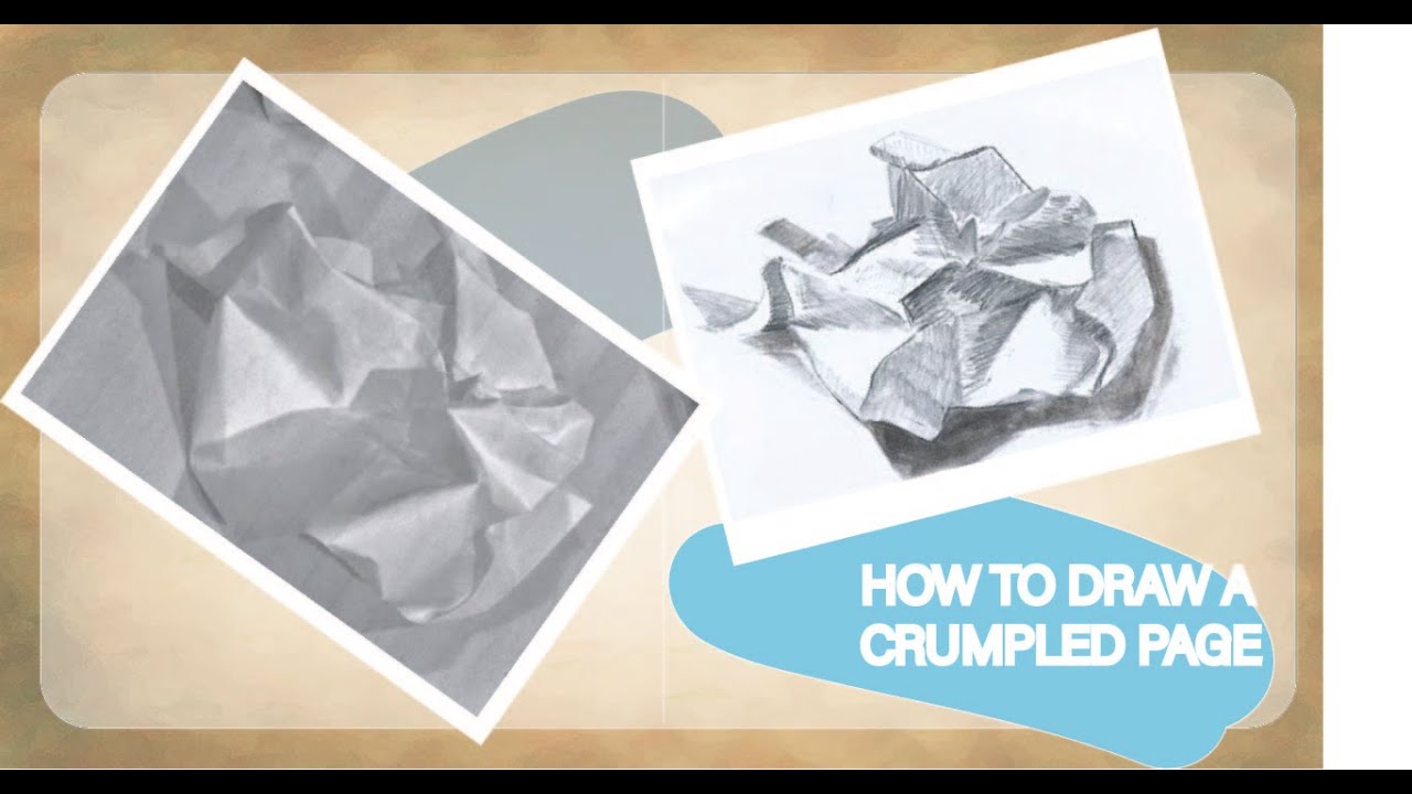 How To Draw A Crumpled Page - YouTube