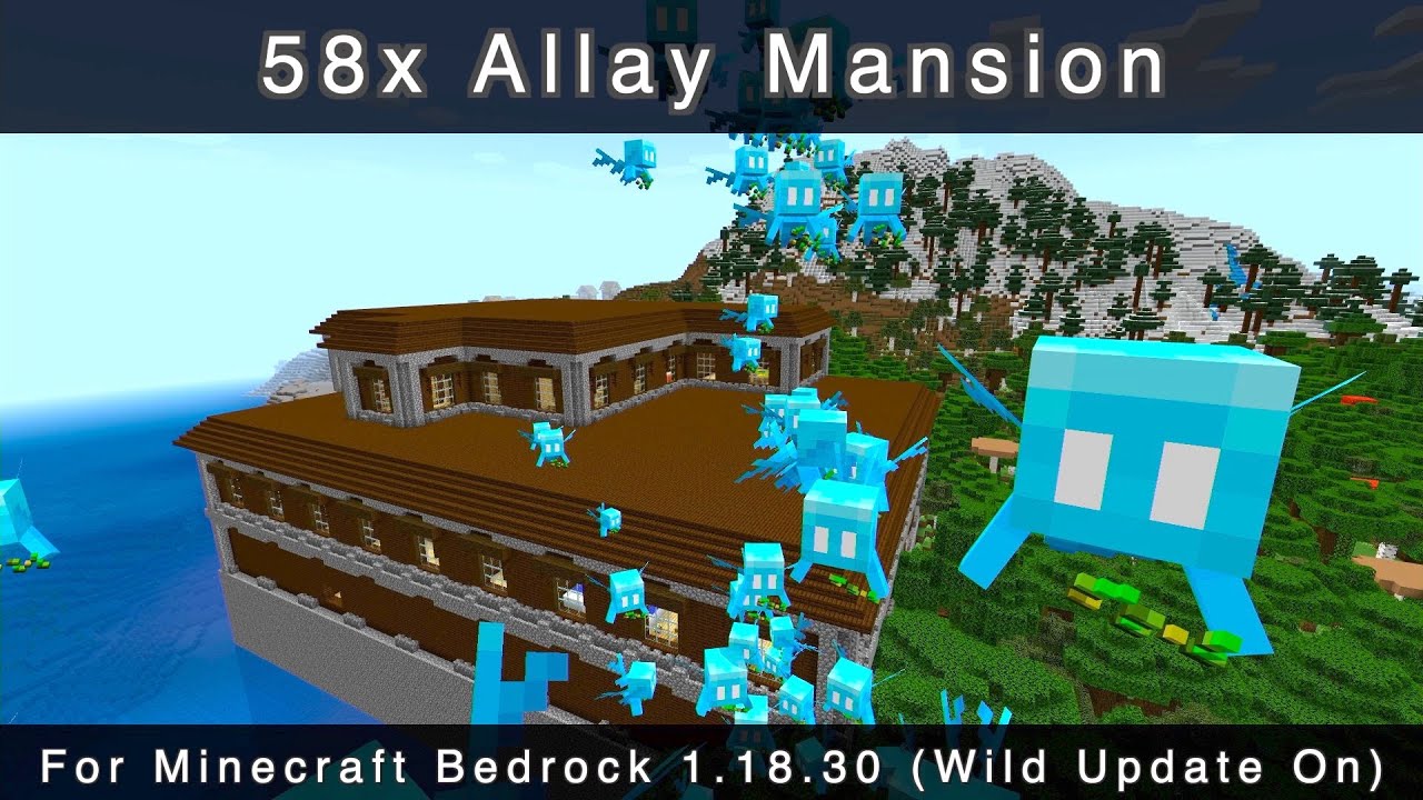 Minecraft 1.18.30 Seed (Bedrock Wild Update On) 58x Allay Mansion (60 ...