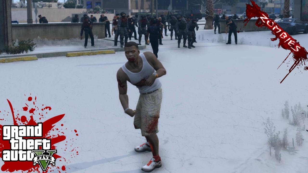 GTA V - Franklin Becomes A ZOMBIE in an ICE AGE! (FROZEN Los Santos ...