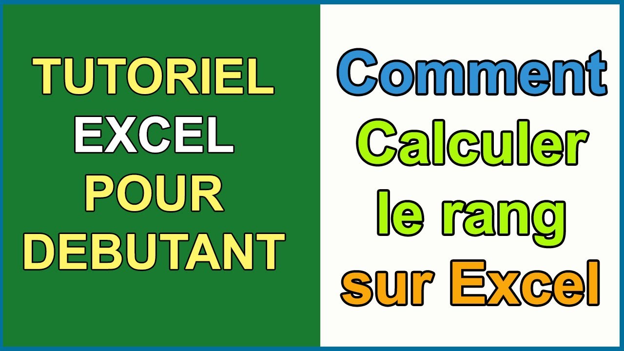 Comment calculer le rang sur Excel - YouTube