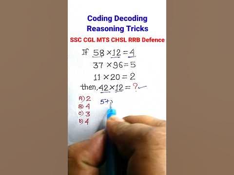 Coding Decoding | Coding Decoding Reasoning Tricks| Reasoning for SSC GD CHSL MTS WBPSC |#shorts ...
