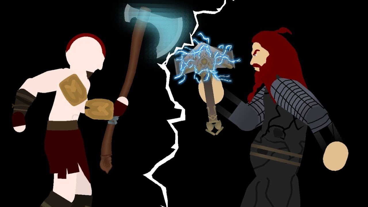Kratos Vs Thor GOW (StickNodes) - YouTube