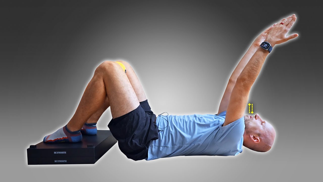 Feet Elevated Hooklying 120 Supinated Reach - YouTube