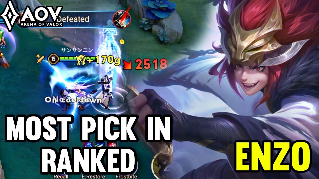 AOV : ENZO GAMEPLAY | MOST PICK IN RANKED - ARENA OF VALOR LIÊNQUÂNMOBILE ROV COT - YouTube