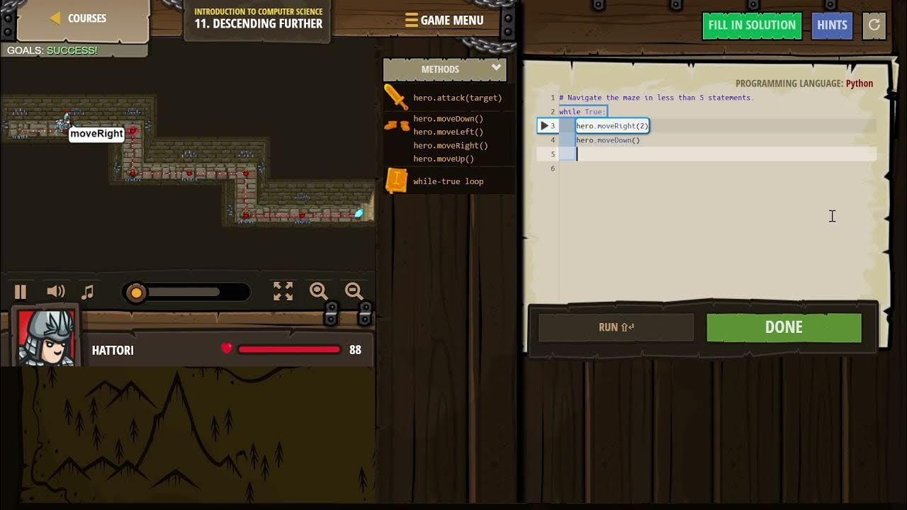 CodeCombat level 11 answer - YouTube