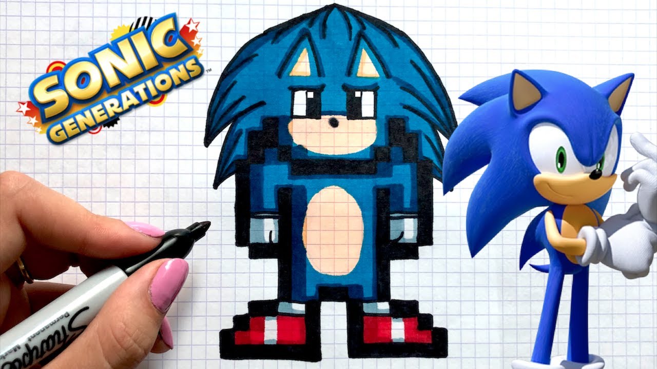 TUTO DESSIN SONIC PIXEL ART - YouTube