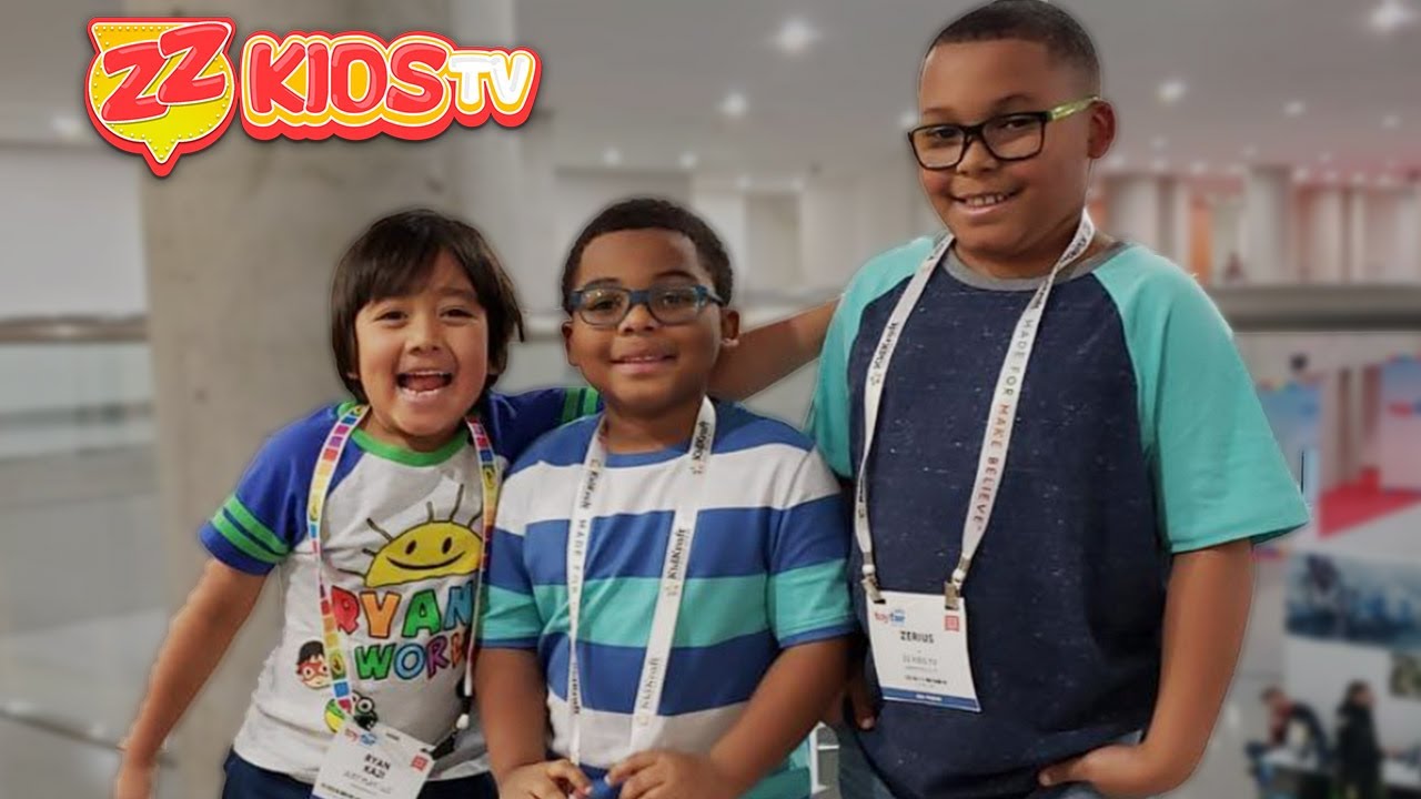 Ryan's World Meets ZZ Kids TV At Toy Fair - YouTube