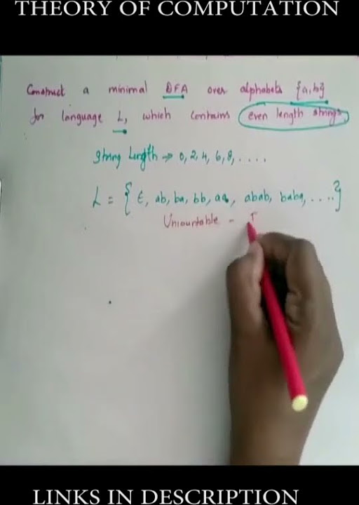 Theory of Computation CONSTRUCT MINIMAL DFA Alphabets {a b} Language contains even length ...