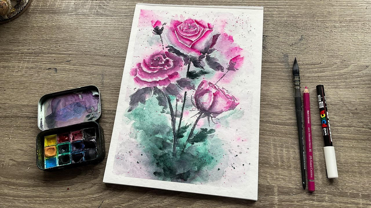 Watercolor Roses Tutorial | Easy Floral Painting for Beginners - YouTube