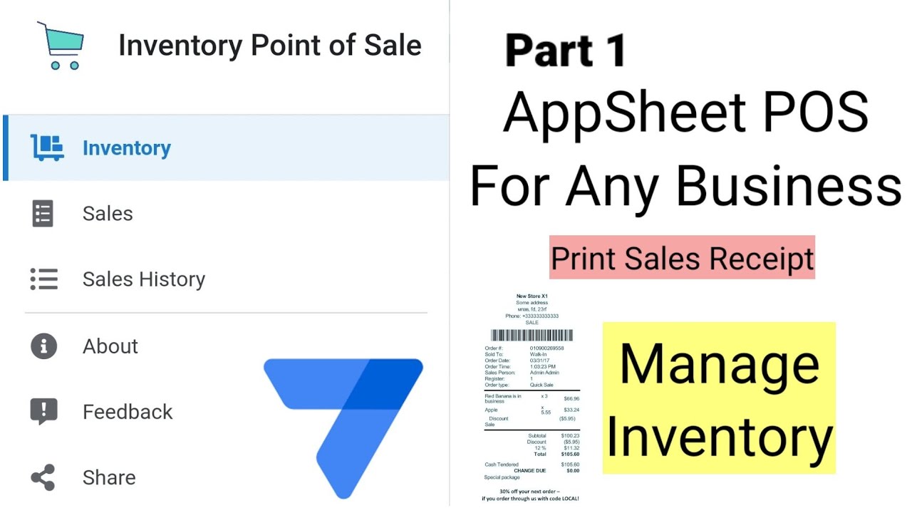 AppSheet Inventory Point Of Sale Management For Any Business Part 1 AppSheet Inventory Point Of Sale Management For Any Business Part 1