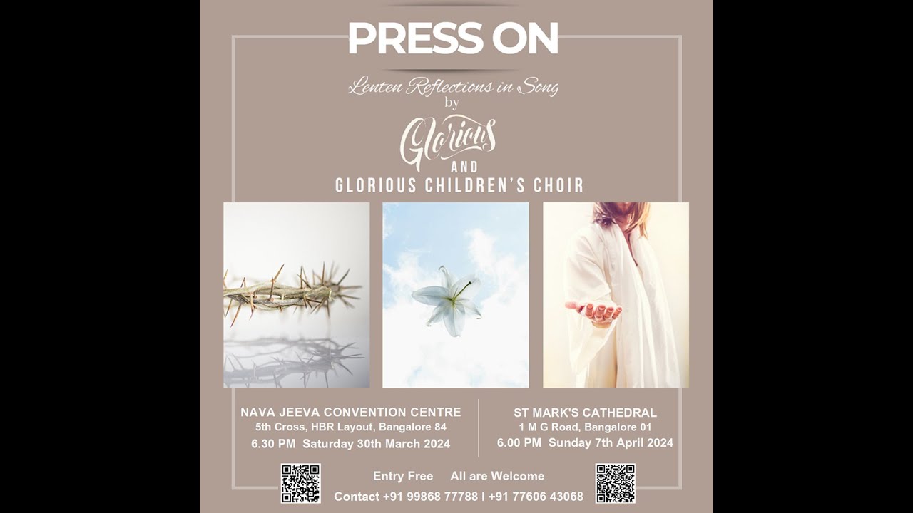 PRESS ON | Live | Glorious Easter Concert | 30th March 2024 | Glorious Bangalore - YouTube