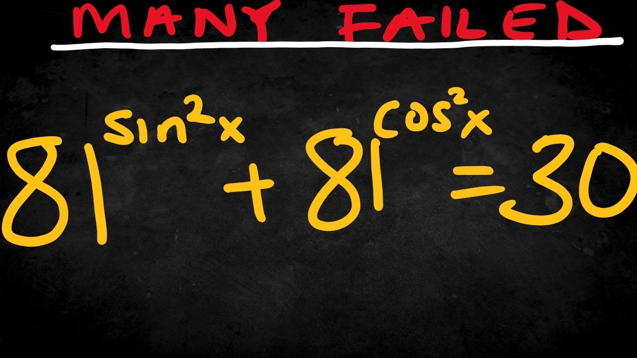 Exponential Equation involving Trigonometry - YouTube
