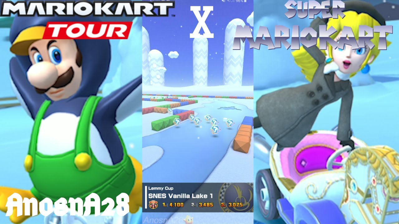 Mario Kart Tour: SNES Vanilla Lake 1 from SNES Super Mario Kart - YouTube