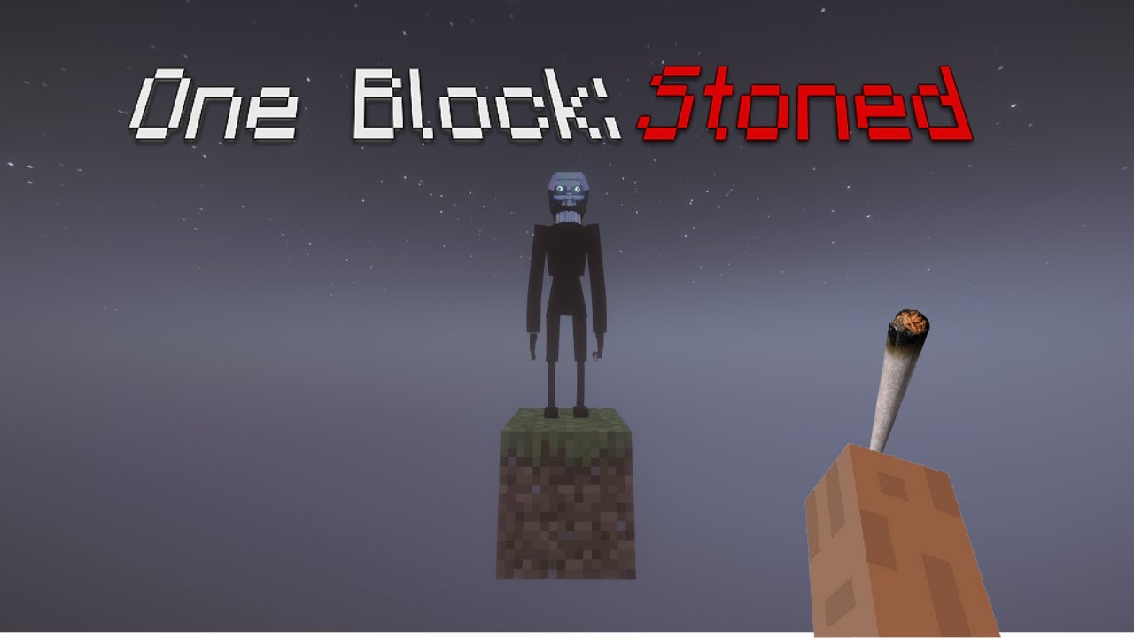 Surviving Minecraft Horror One Block While High - YouTube