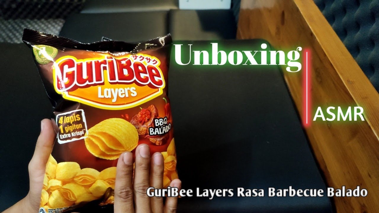 Unboxing ASMR GuriBee Layers Rasa barbecue Balado - YouTube