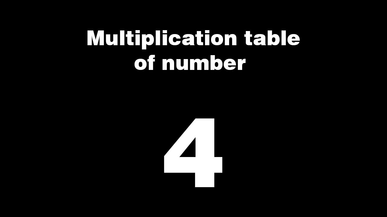 MULTIPLICATION TABLE OF NUMBER 4 - YouTube