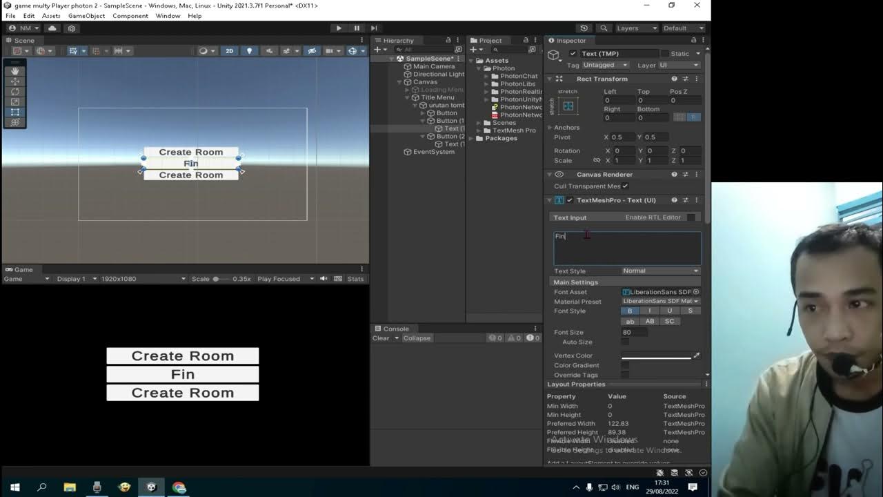 Membuat game online dengan unity 3d photon pun 2 multyPlayer Fps || 1 - YouTube