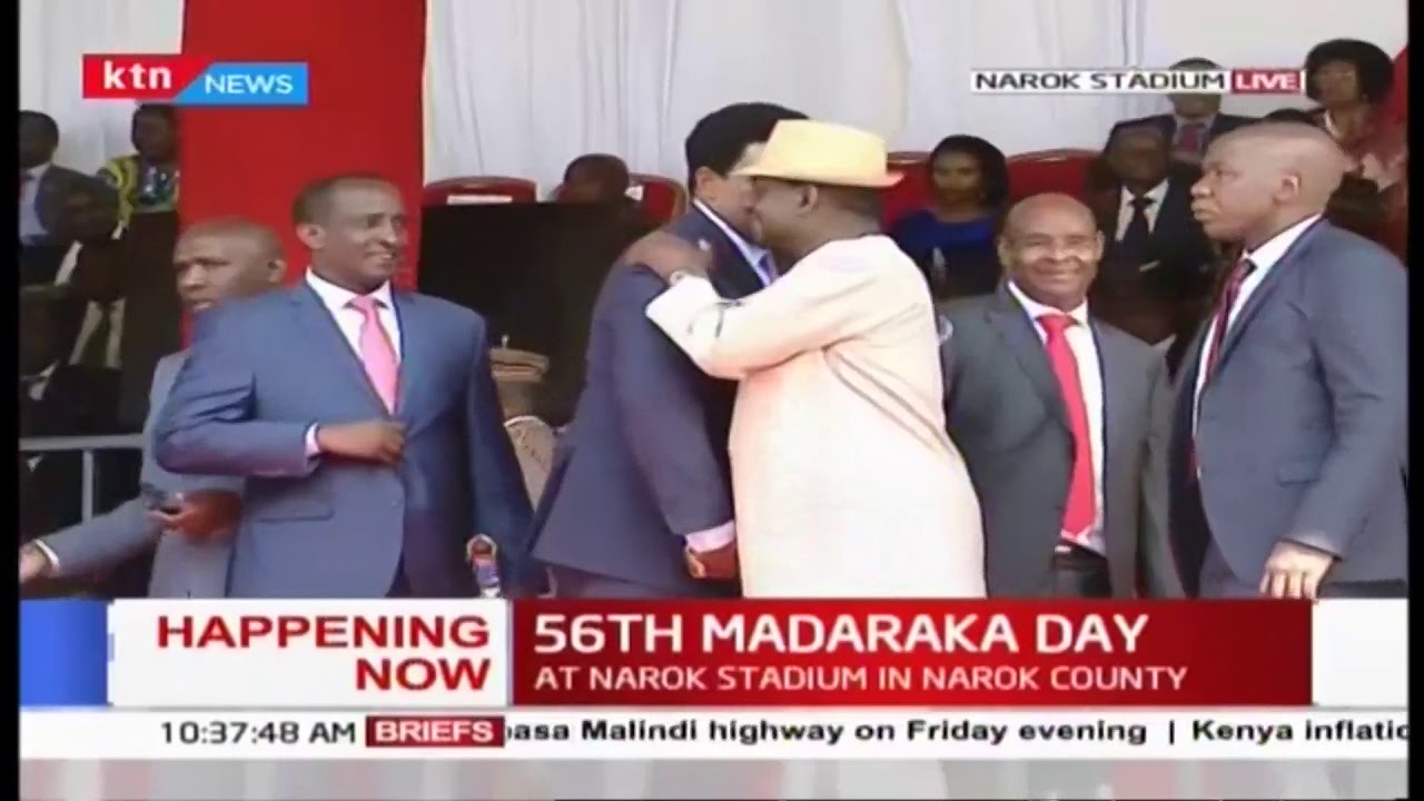 Raila odinga arriving at Narok stadium for Madaraka celebrations| # ...