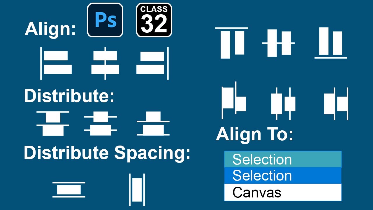 How to use Align and Distribute in photoshop / Align Layers Adobe ...