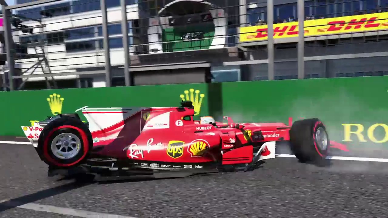 F1 2017 Driving After Terminal Crash + Massive Pileup - YouTube