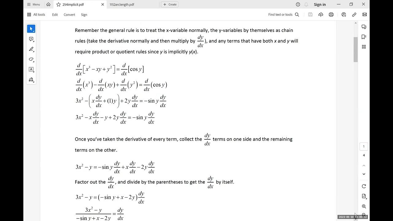Implicit Differentiation: worked example in x and y - YouTube