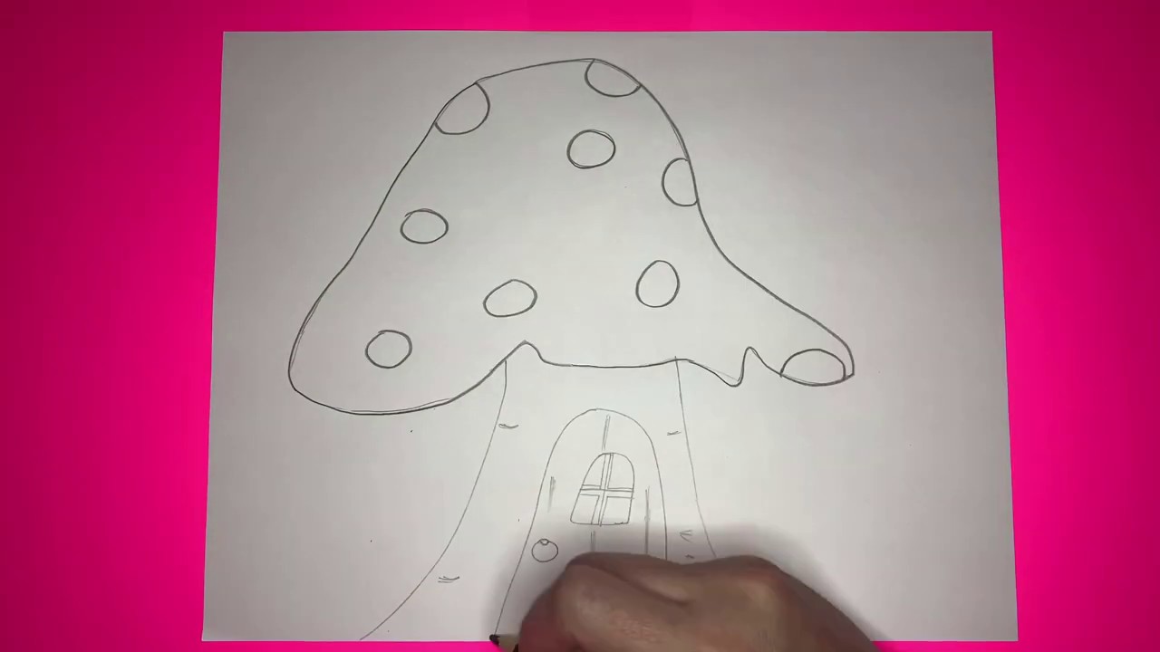 how to draw mushroom step by step - YouTube