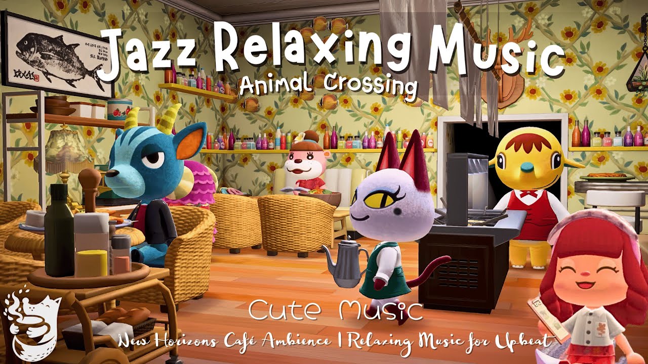 Soothing Jazz Music for Relaxing ☕ Animal Crossing New Horizons Café ...
