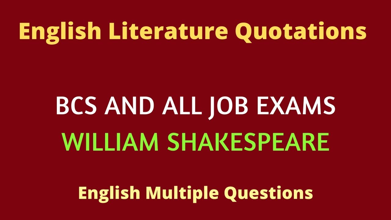 English Literature Quotations For BCS and all job exams|English ...