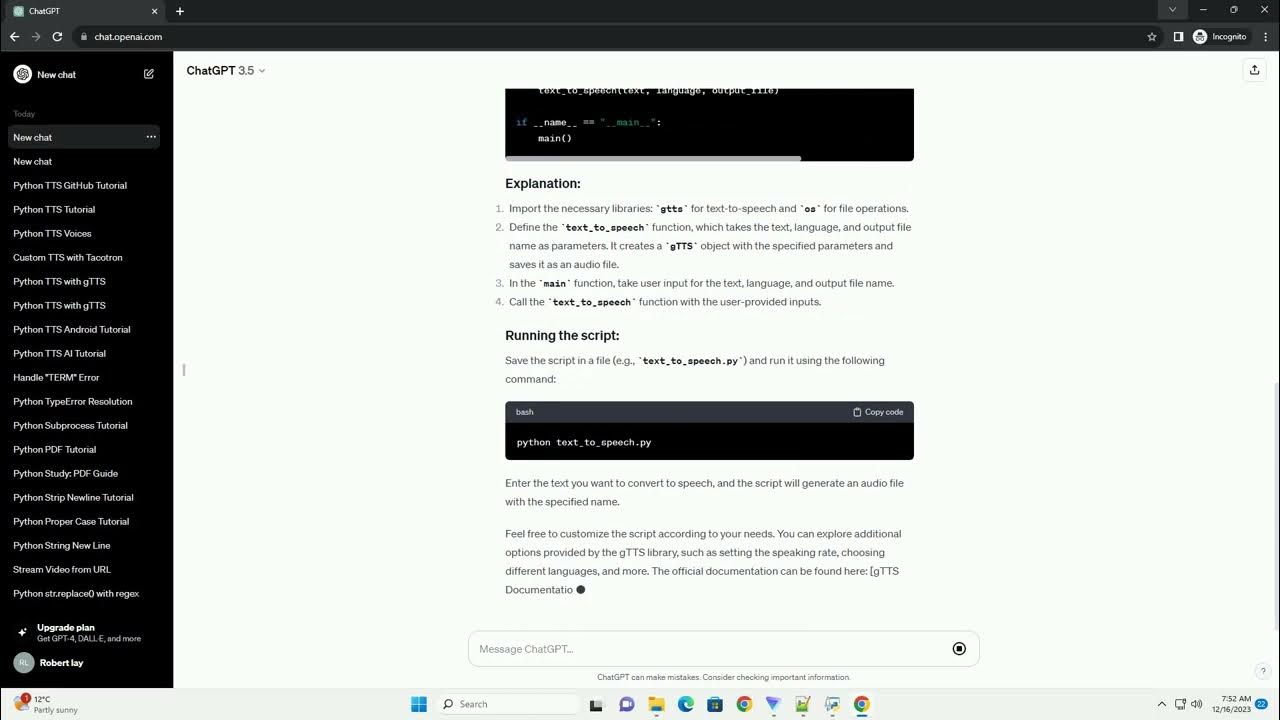 python text to speech gtts - YouTube