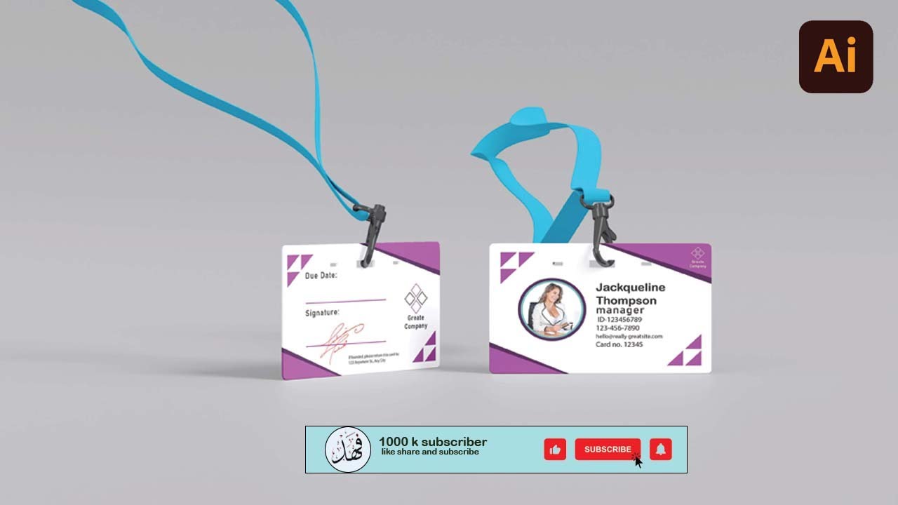 how to make ID design (front and back side) in adobe illustrator - YouTube
