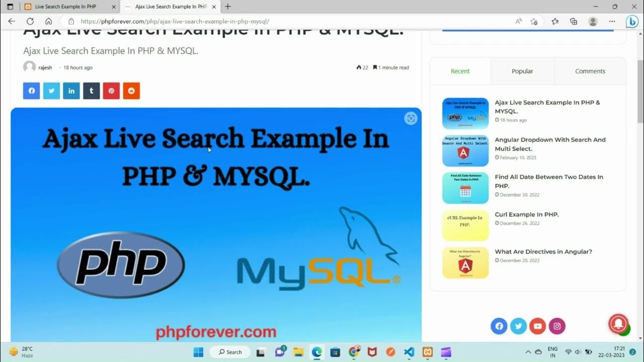 Ajax Live Search Example in PHP & MySQL. - YouTube