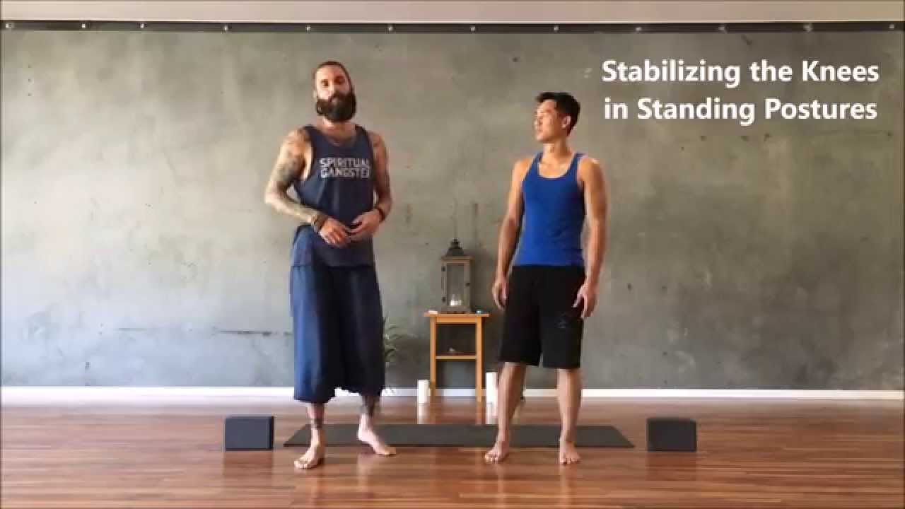 Stabilizing the knees in standing yoga postures - YouTube