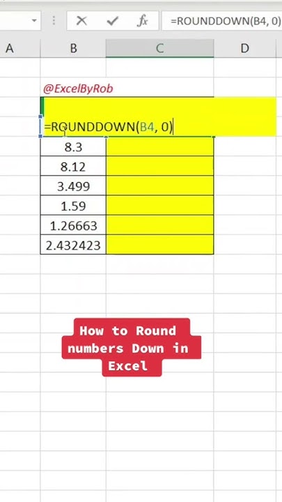 How to ROUND numbers DOWN in Excel! #excel - YouTube