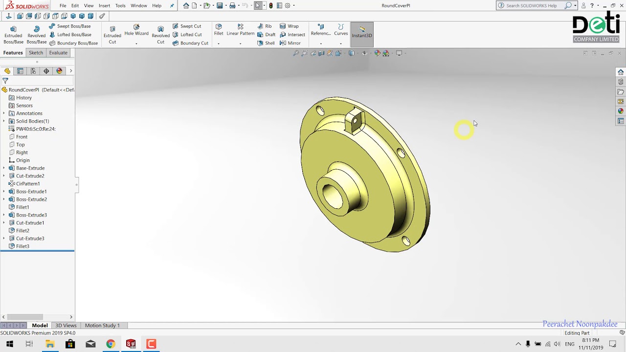 การแก้ไขแกน 3 สี หายด้วย Reference triad #SolidWorks - YouTube