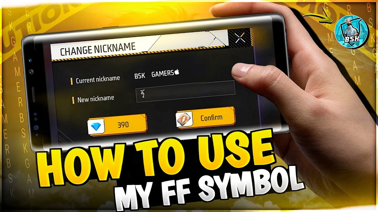 How To Use Bsk Gamer Symbol In Free Fire || Apple Symbol In Android ...